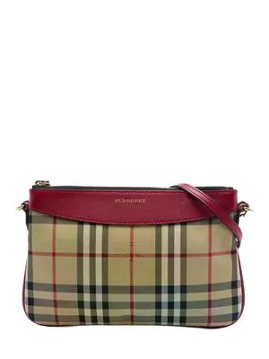 Burberry Haymarket Check Nylon Peyton Crossbody Bag - Neutrals