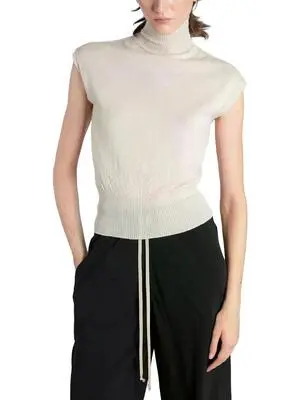 Rick Owens Sleeveless Ribbed Roll-neck Sweater - Neutrals