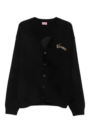 Kenzo Beaded Tiger-motif Cardigan - Black