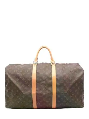 LOUIS VUITTON Monogram Keepall 55 Boston Luggage Bag - Brown