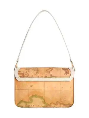 ALVIERO MARTINI 1° CLASSE Geo Classic Map Print Shoulder Bag - Brown