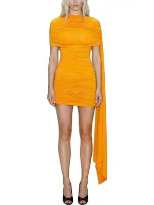 ATOIR Ruched Draped-panel Dress - Orange