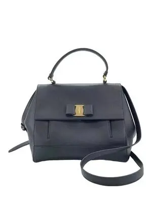 FERRAGAMO Vara Bow Handbag - Black
