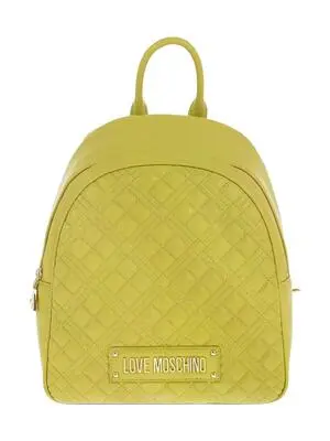 Moschino Quilted Logo Plaque Backpack - Green