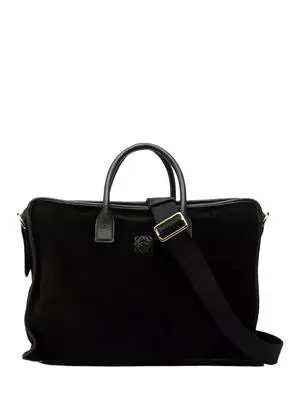 Loewe Suede Amazona Business Bag - Black