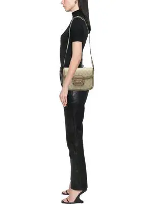 Gucci 1955 Horsebit Gg Supreme Shoulder Bag - Neutrals