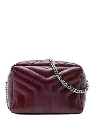 Saint Laurent Small Matelassé Calfskin Loulou Bowling Bag - Red