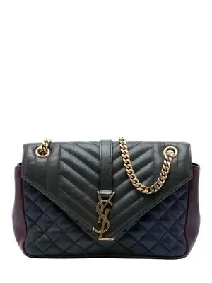 Saint Laurent Triquilt Monogram College Bag - Green