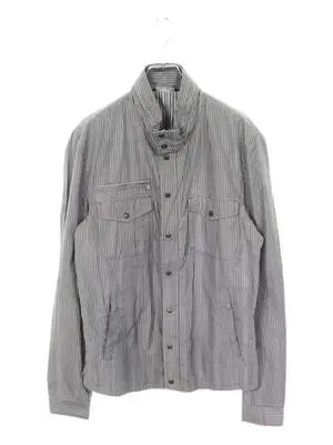 Dolce & Gabbana 2010s Stand-collar Striped Shirt Jacket - Grey