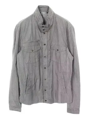 Dolce & Gabbana 2010s Stand-collar Striped Shirt Jacket - Grey