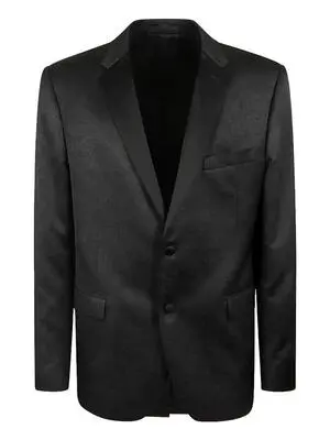 LARDINI Satin-lapel Linen Jacket - Black