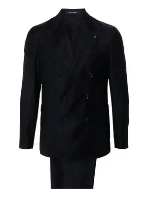 Tagliatore Pinstripe-pattern Double-breasted Suit - Blue