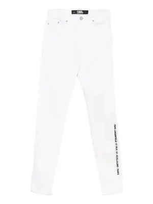 Karl Lagerfeld Logo Print Skinny Jeans - White