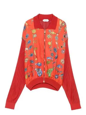 VERSACE Versace Jewellery Print Pleated Sleeve Cardigan