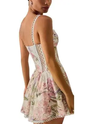 Charo Ruiz Ibiza Charo Ruiz Ibiza Gardenia Floral-Print Mini Dress Neutrals