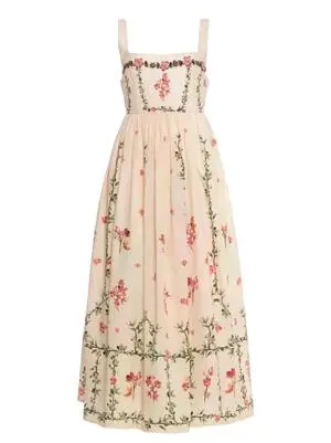 Agua Bendita Barbara Cauca Embroidered A-line Dress - White