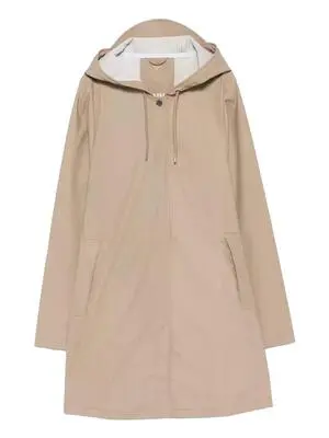 Rains Hooded Drawstring Raincoat - Neutrals