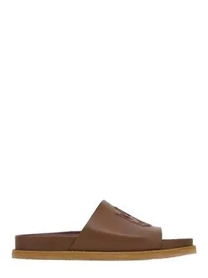 Amiri Ma Leather Slides - Brown