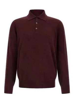 Brunello Cucinelli Cashmere Long-sleeve Polo Shirt - Red