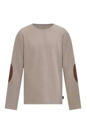 MAISON MARGIELA Ribbed Knit Sweater With Elbow Patches - Neutrals