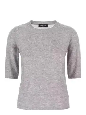 Fabiana Filippi Short Sleeve Knit Sweater - Grey