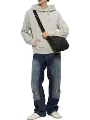 MAISON MARGIELA Bird Print Drawstring Hoodie - Grey