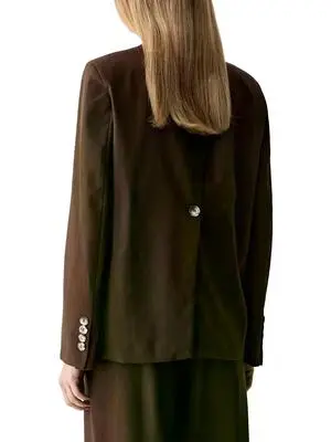 VICOLO Button-back Notched-lapel Jacket - Brown