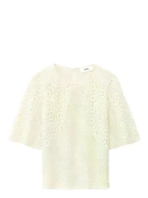 Ba&sh Marlow Crocheted Blouse With Floral Pattern - Neutrals