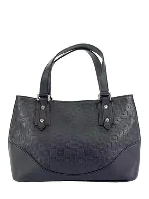 Gucci Horsebit Pattern Leather Handbag - Black