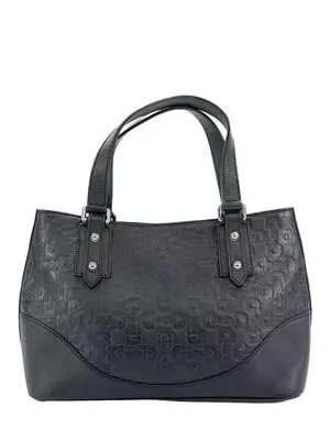 Gucci Horsebit Pattern Leather Handbag - Black
