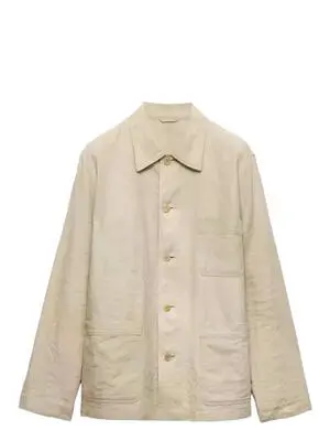 Prada Single-breasted Linen Jacket - Neutrals