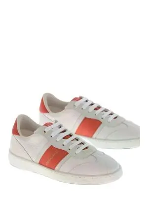 FERRAGAMO Achille Hammered Leather Sneakers - White