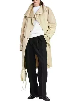 TOTEME Buckled-cuff High-neck Coat - Neutrals