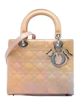Dior Christian Dior Patent Cannage Lady Dior Satchel Brown
