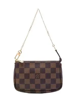 LOUIS VUITTON Damier Ebene Mini Pochette Accessoires Handbag - Brown