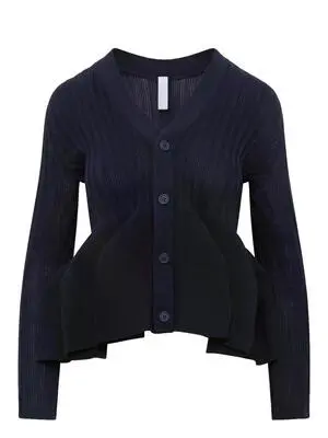 CFCL Pottery Ribbed-knit Cardigan - Blue
