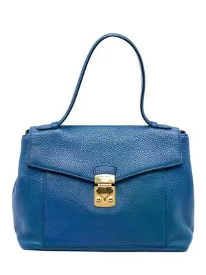 Miu Miu Vitello Daino Top Handle Bag - Blue
