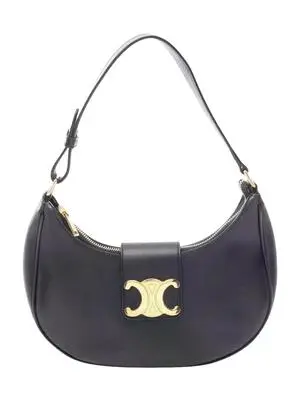 Celine Calfskin Triomphe Ava Shoulder Bag - Black
