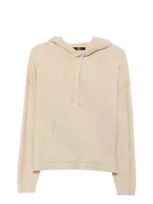 7 For All Mankind Drawstring Hood Pouch-pocket Hoodie - Neutrals