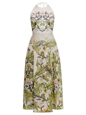 Agua Bendita Balsa Anhelo Embroidered Midi Dress - Green