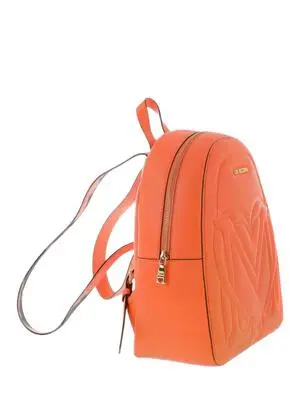 Moschino Plaque Embossed-logo Backpack - Orange