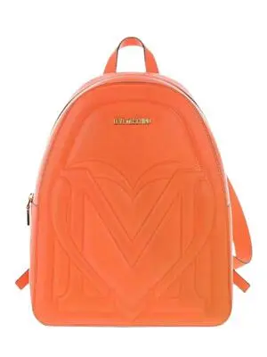 Moschino Plaque Embossed-logo Backpack - Orange