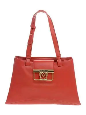 Moschino Plaque Triple-compartment Tote Bag - Red