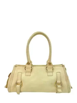 Celine 2000s Whipstitch-trim Leather Shoulder Bag - Neutrals