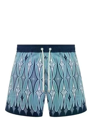 Amiri Argyle Print Swim Trunks - Blue