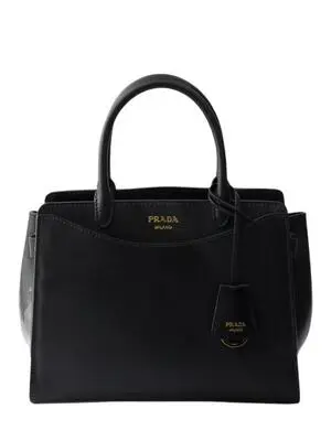 Prada Prelude Medium Leather Handbag - Black
