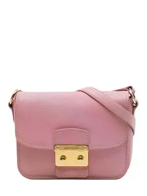 Miu Miu Goatskin Madras Crossbody Bag - Pink