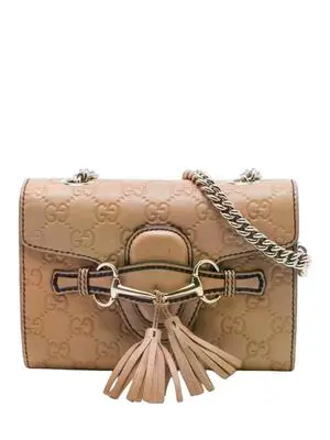 Gucci Embossed Leather Crossbody Bag - Neutrals