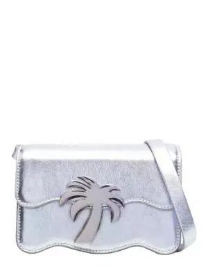 Palm Angels Palm Beach Metallic Shoulder Bag - Silver