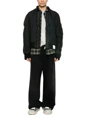 Mihara Yasuhiro Quilted Paneled Denim Jacket - Black